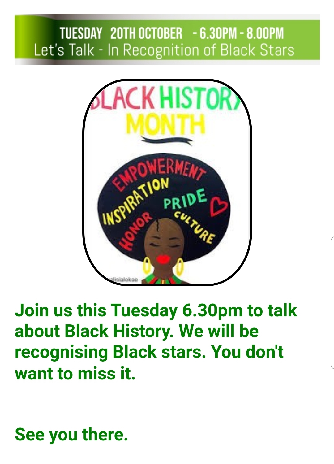 Black History: Let’s Talk with Sista B Recognising Black Stars Thursday ...