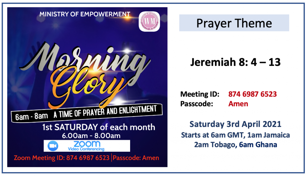 Morning Glory – Prayer Session – Ministry of Empowerment